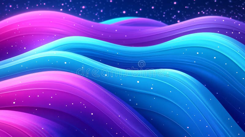 Colorful Abstract Background with Dynamic Waves and Sparkling Stars ...