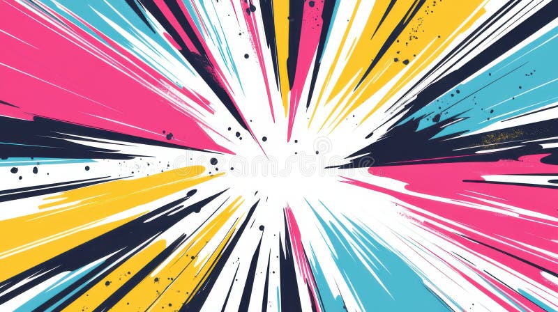 Colorful Abstract Background Exploding from the Center with Brush ...