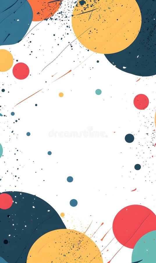 Abstract Colorful Circle Pattern with Splatter Design Stock ...