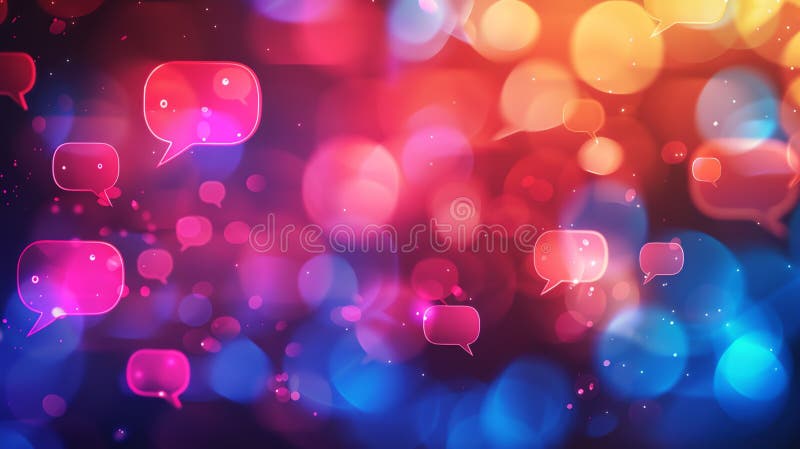Colorful Abstract Background with Floating Chat Bubbles, Representing ...