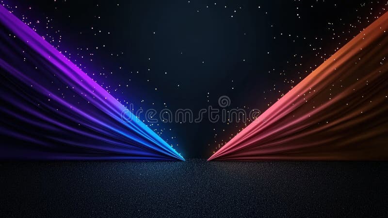 Colorful Abstract Background with Flowing Fabric and Sparkling Lights ...