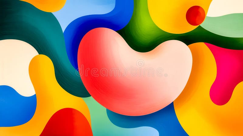 Colorful Abstract Background with Flowing Organic Shapes Creating a ...