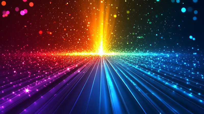 Colorful Abstract Background with Geometric Lines and Shining Particles ...
