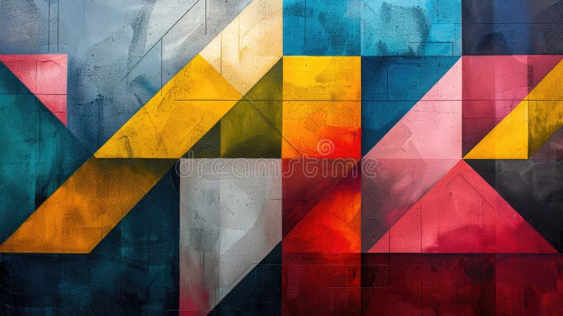 Colorful Abstract Background of Geometric Shapes Intersecting. Full ...