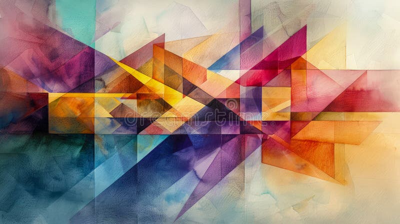Colorful Abstract Background of Geometric Shapes Intersecting. Full ...