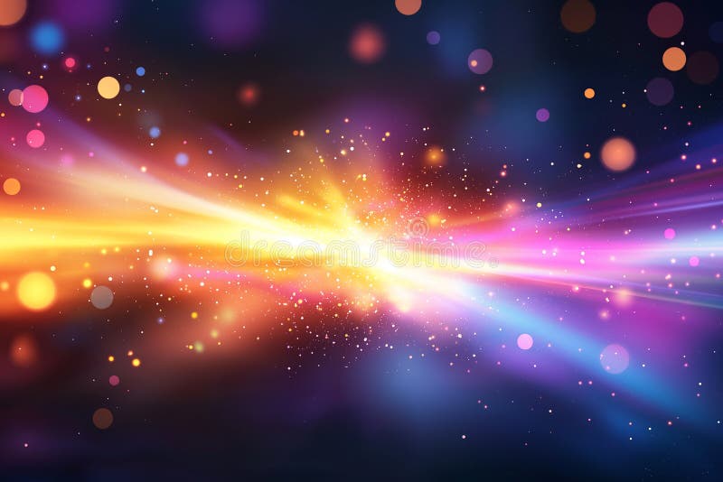 Colorful Abstract Background with Light Rays and Bokeh Effects Creating ...