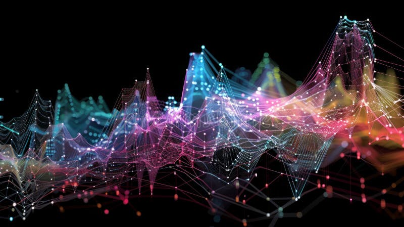 Colorful Abstract Background with Lines and Dots Stock Photo - Image of generated, artistic ...