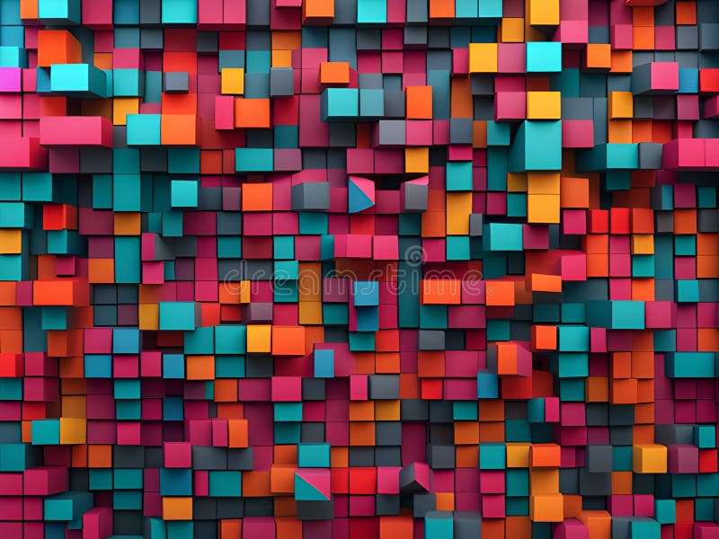 Colorful Abstract Background Made from Cubes. Modern Geometric Cubes ...