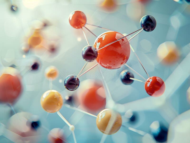Colorful Abstract Background with Motion of Atoms and Molecules Stock ...