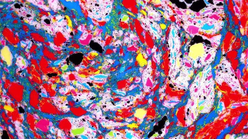 Colorful Abstract Background, Moving Spots of Paint on the Liquid ...