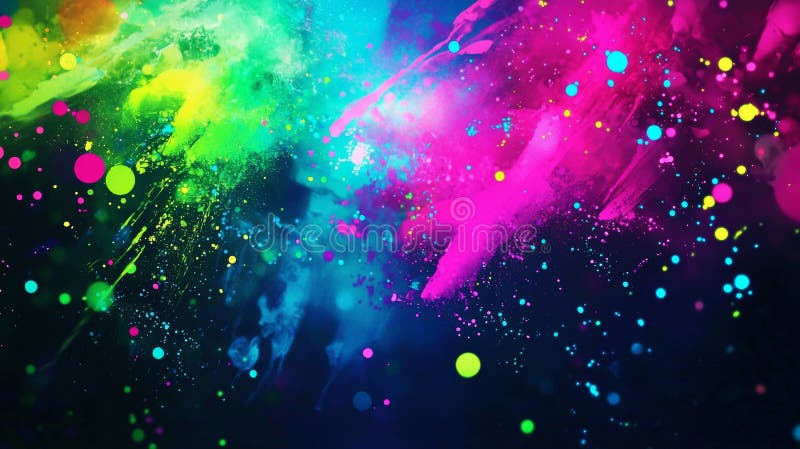 Colorful Abstract Background with Neon Paint Splashing and Exploding ...