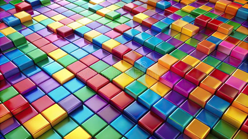 Dynamic Low-Angle Colorful Abstract Squares - Generative AI Stock ...