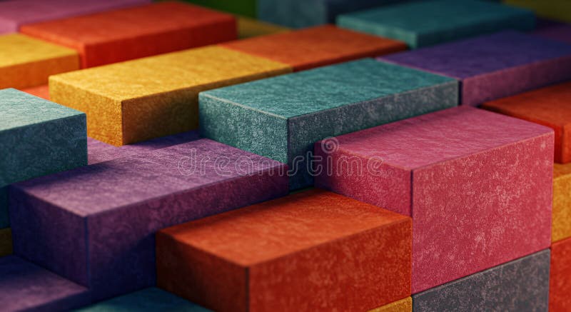 Colorful Abstract Background of Stacked Rectangular Blocks Design Stock ...