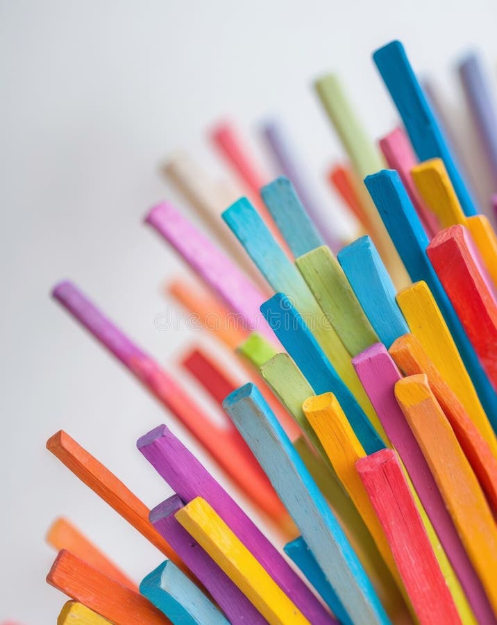 Colorful Abstract Background of Stacked Sticks in Various Bright Shades ...