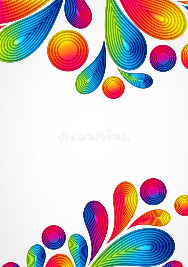 Colorful Abstract Background with Striped Drops Splash, Vector Color ...