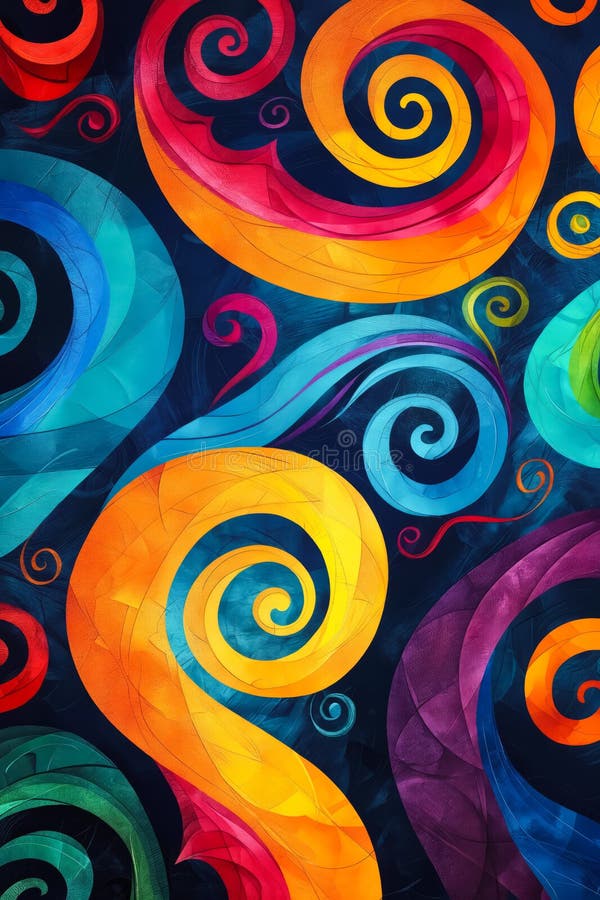 A Colorful Abstract Background with Swirls of Different Colors Stock ...