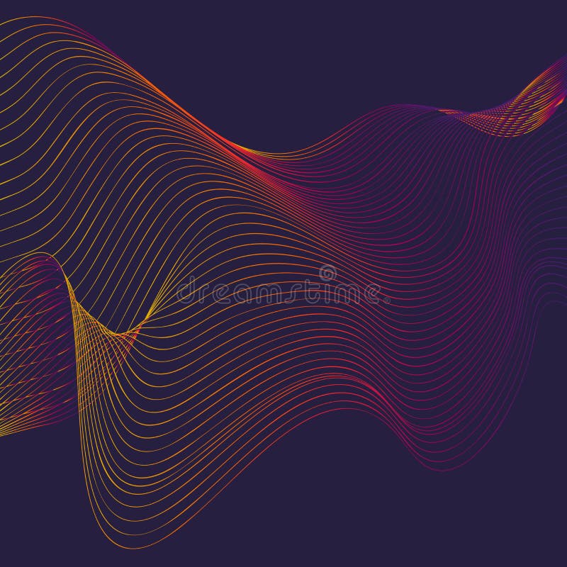 Colorful Abstract Background with Thin Line Smoke Wave on Navy Blue ...