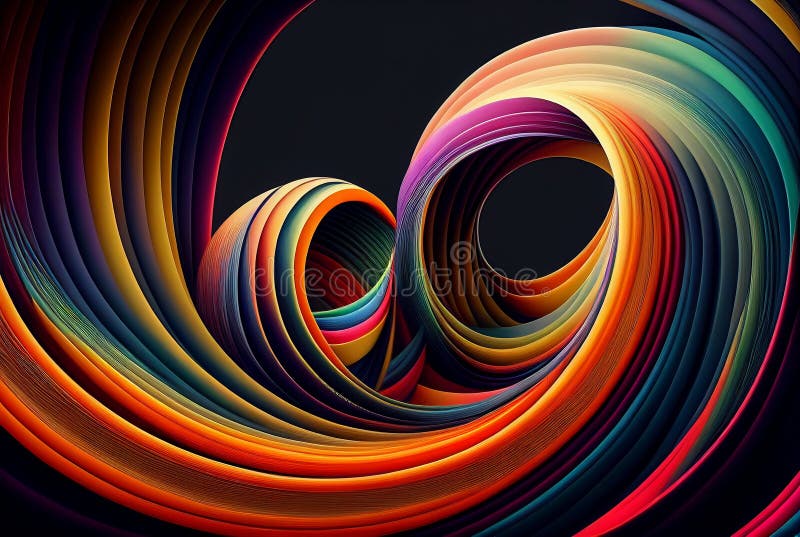 Colorful Abstract Background. Twisted Abstract Form and Lines Stock ...