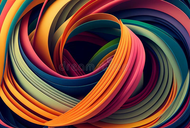 Colorful Abstract Background. Twisted Abstract Form and Lines Stock ...