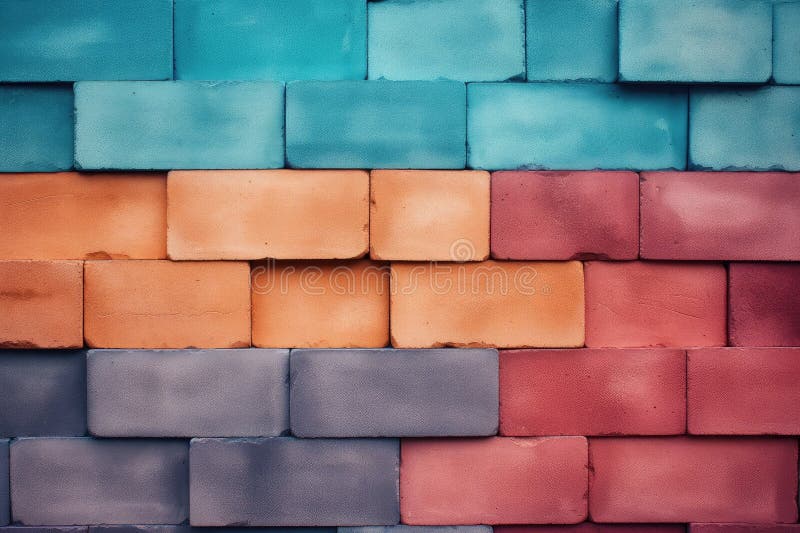 Colorful Abstract Background of a Wall Made of Blocks of Different ...