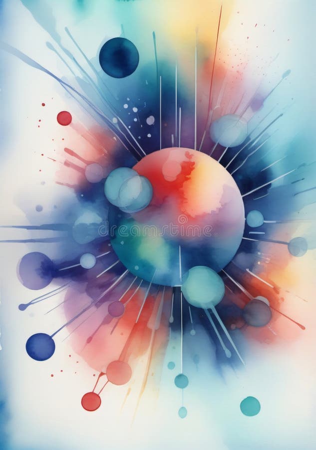 A Colorful Abstract Background With Watercolor Splashs Generative Ai