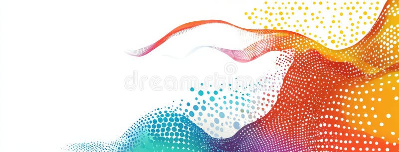Colorful Abstract Background with Waves and Pixel Elements on White ...