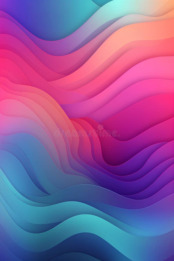 Colorful Abstract Background with Wavy Gradient Lines. Vector ...