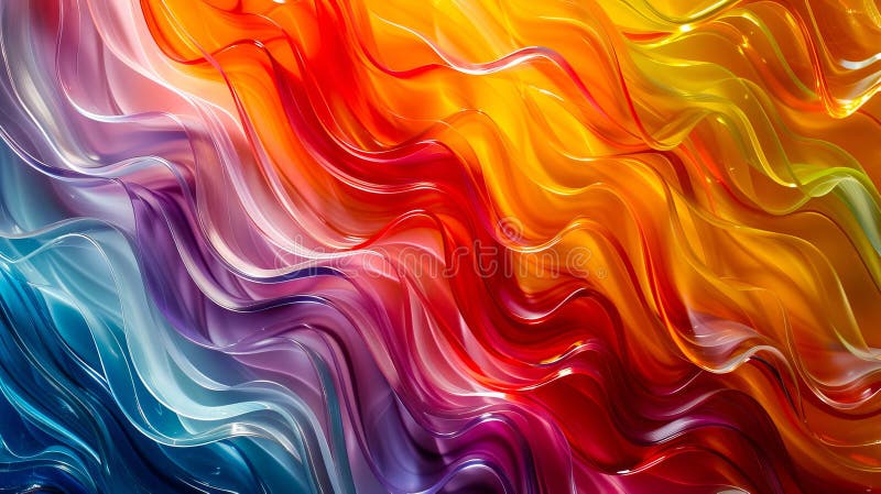 A Colorful Abstract Background with Wavy Lines of Different Colors ...