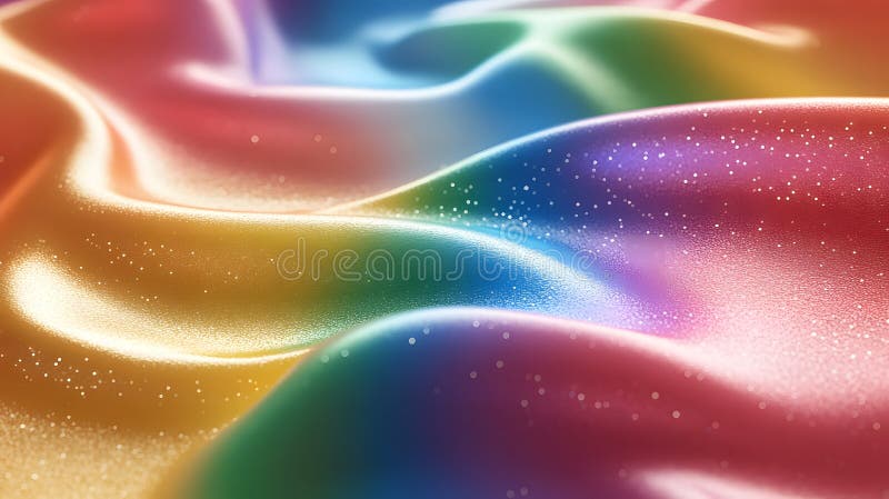 A Colorful Abstract Background with Wavy Shapes and Sparkling Lights on ...
