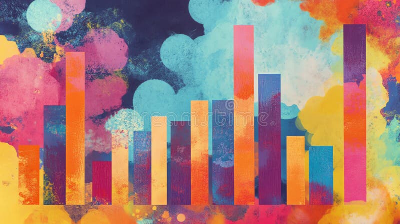 Colorful Abstract Bar Chart Graphic Design Background Stock ...