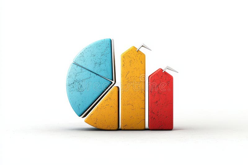 Colorful Abstract Bar Graph and Pie Chart Representing Data Analytics ...