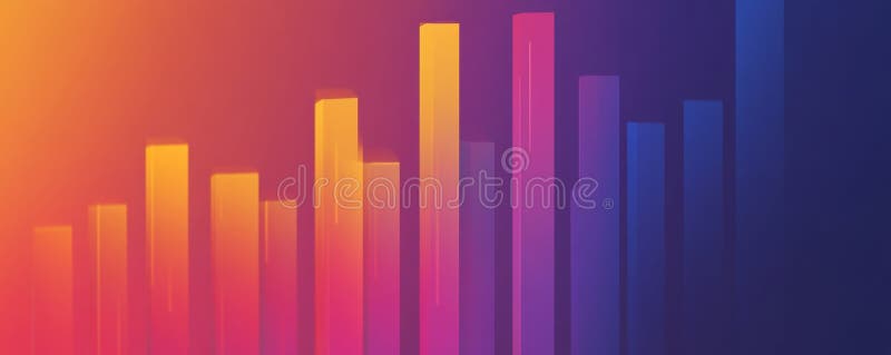 Colorful Abstract Bars on Gradient Background, Data Visualization ...