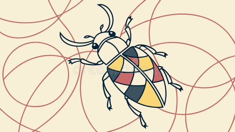 Colorful Abstract Beetle Vector Illustration, Insect and Nature Art ...