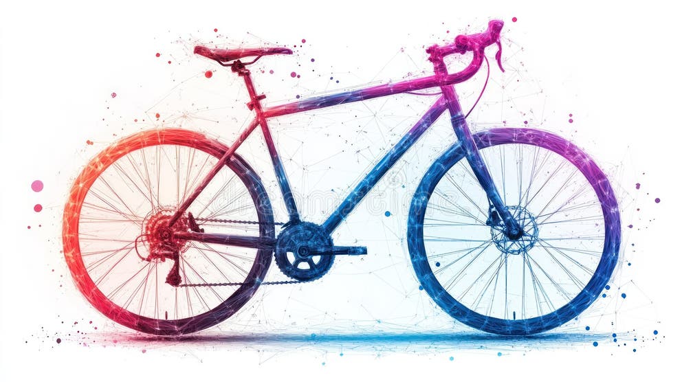 Colorful Abstract Bicycle Design on White Background Stock Illustration ...