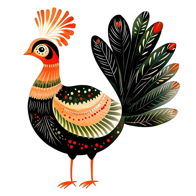 Colorful Abstract Bird with Folded Feathers Stock Illustration ...