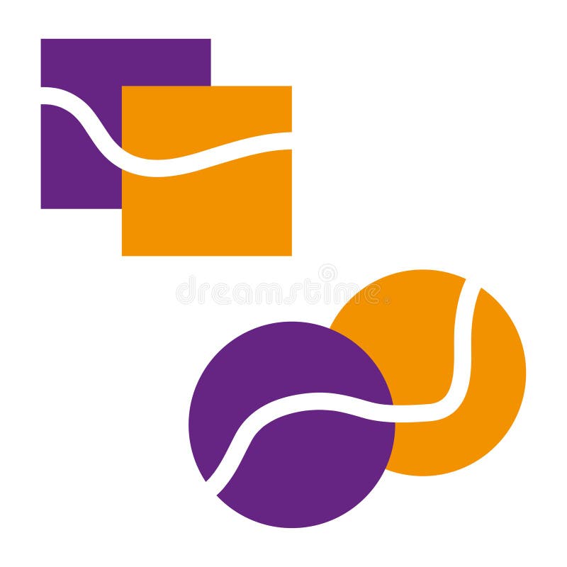 Colorful Abstract Blocks. Curved Segment Icons. Dynamic Shape Harmony ...