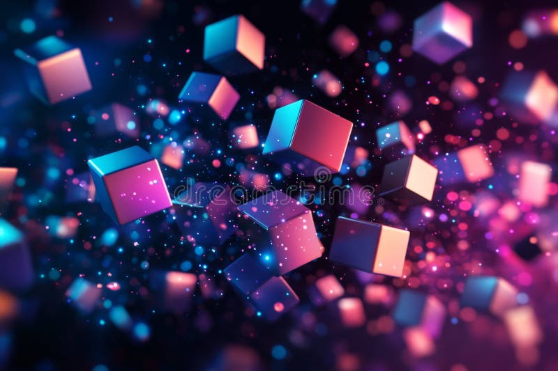 Colorful Abstract Blocks Floating in a Vibrant, Modern Digital Space at ...