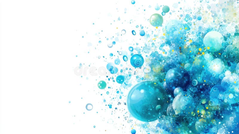 Colorful Abstract Blue and Green Bubbles on White Background Stock ...
