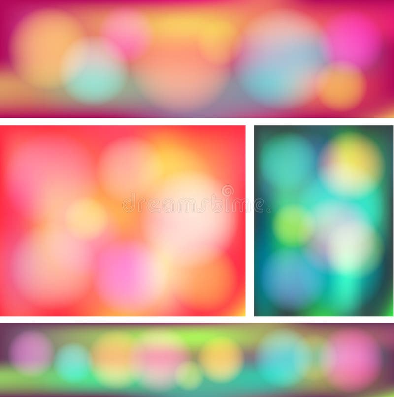 Colorful Abstract Bokeh Banner Collection Set (vec Stock Vector ...