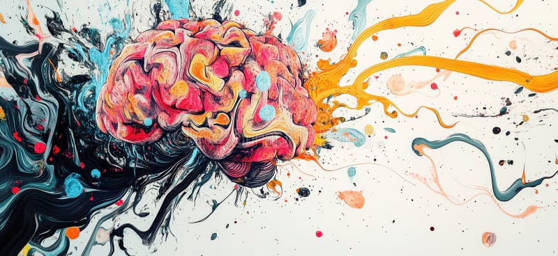 Colorful Abstract Brain Artwork Representing Creativity and Thought ...
