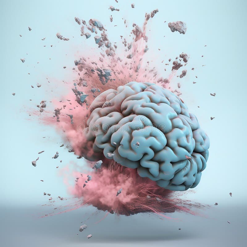 Colorful Abstract Brain Explosion Against Grey Background Stock Image ...