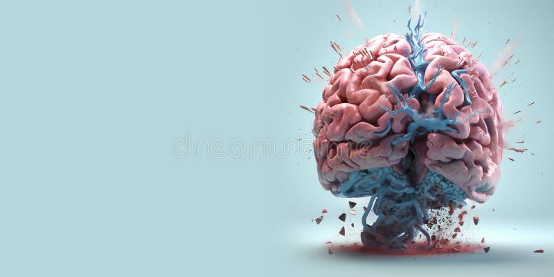 Colorful Abstract Brain Explosion Against Grey Background Stock Photos ...