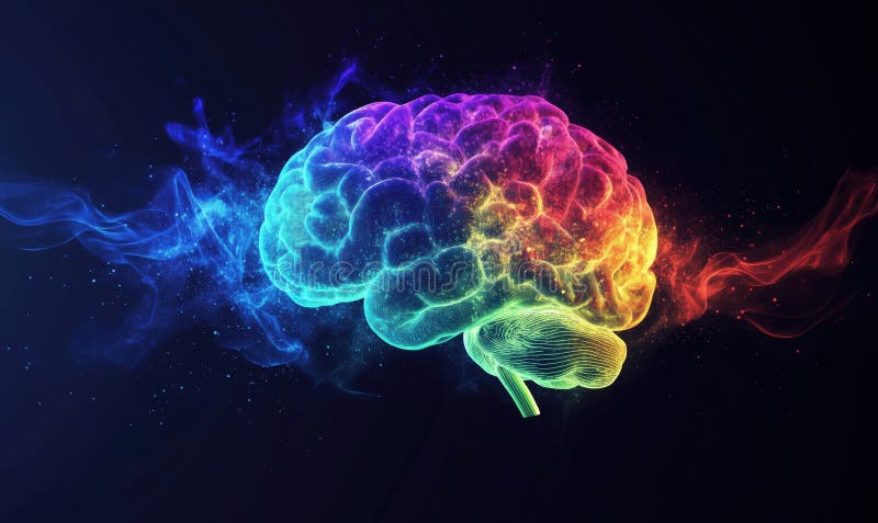 Colorful Abstract Brain Illustration Representing Creativity and ...