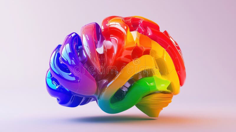 Colorful Abstract Brain Sculpture Representing Creativity and ...