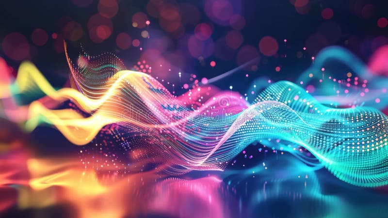 Vibrant Abstract Brainwave Patterns with Neon Energy Flow Illustrating ...