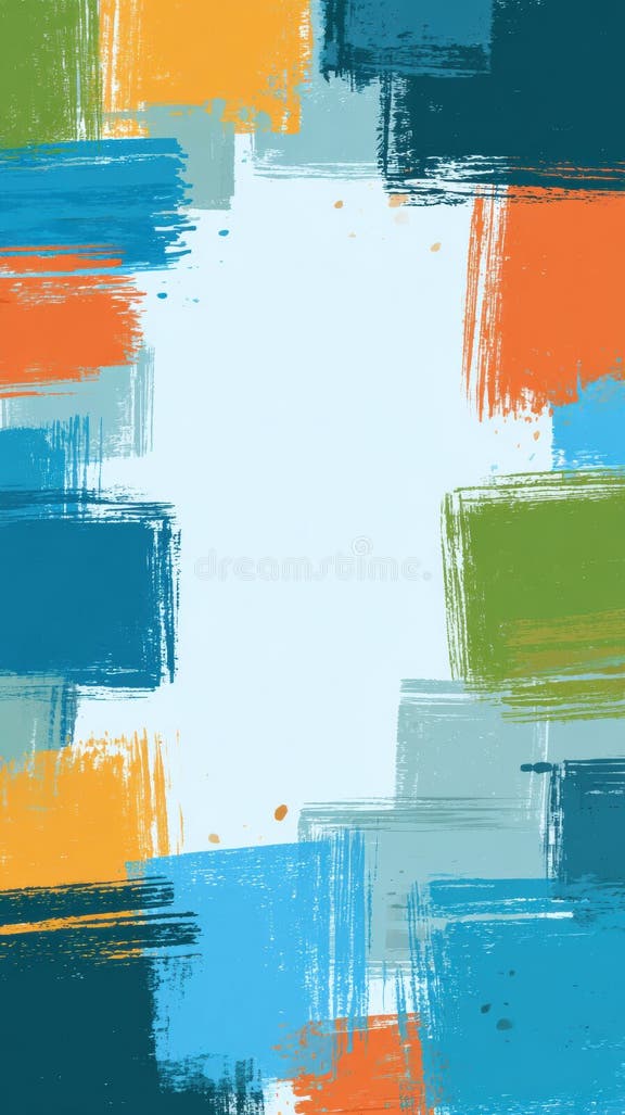 Colorful Abstract Brush Strokes Create Vibrant Patterns on a Light ...