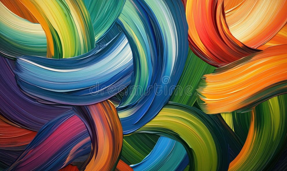 Colorful Abstract Brush Strokes Intertwining in Vibrant Patterns and ...