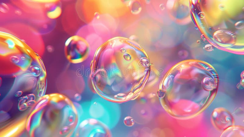 Colorful Abstract Bubbles with Gradient Background Stock Image - Image ...