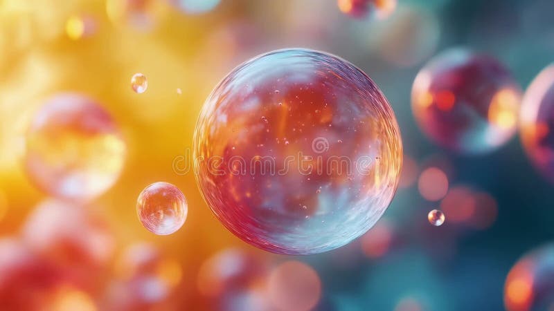 Colorful Abstract Bubbles with Light Reflections and Textures Stock ...
