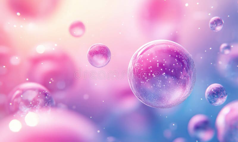 Colorful Abstract Bubbles with Soft Pastel Background and Sparkling ...